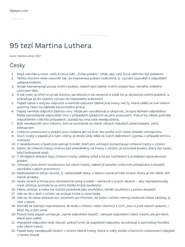 95 Tezí | PDF