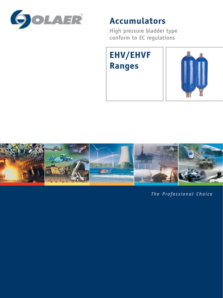 EHV Bladder Accumulators Range | PDF | Pressure | Sustainable Technologies