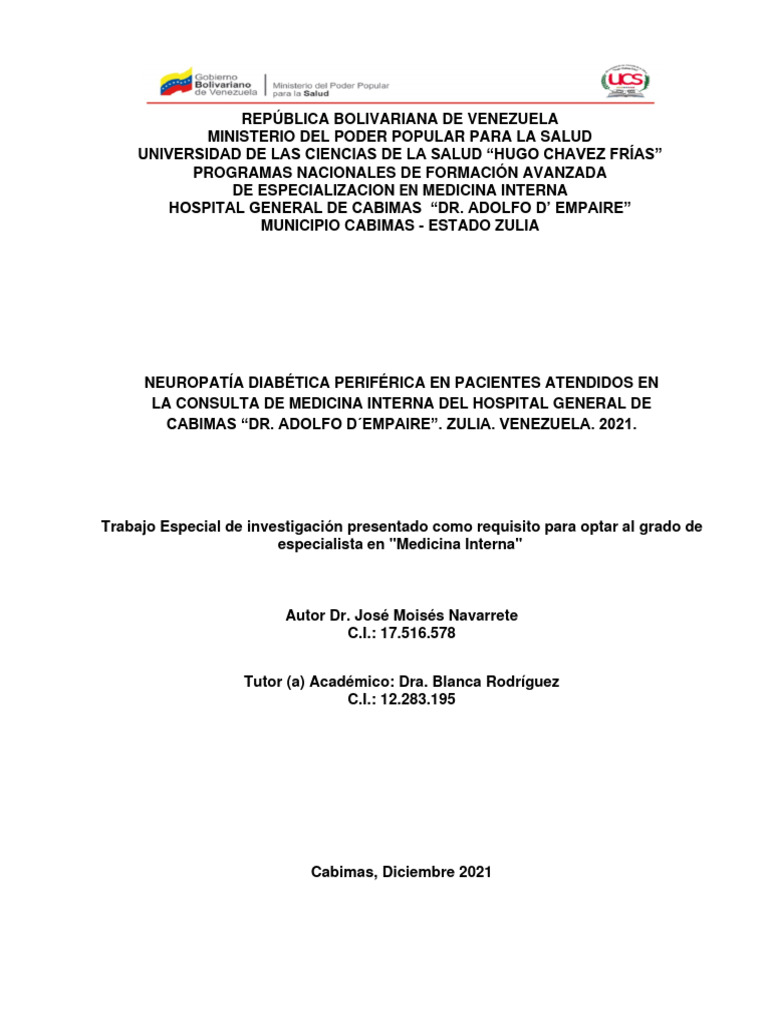 Trabajo Especial de Grado - Jose Moises Navarrete - Medicina Interna ...