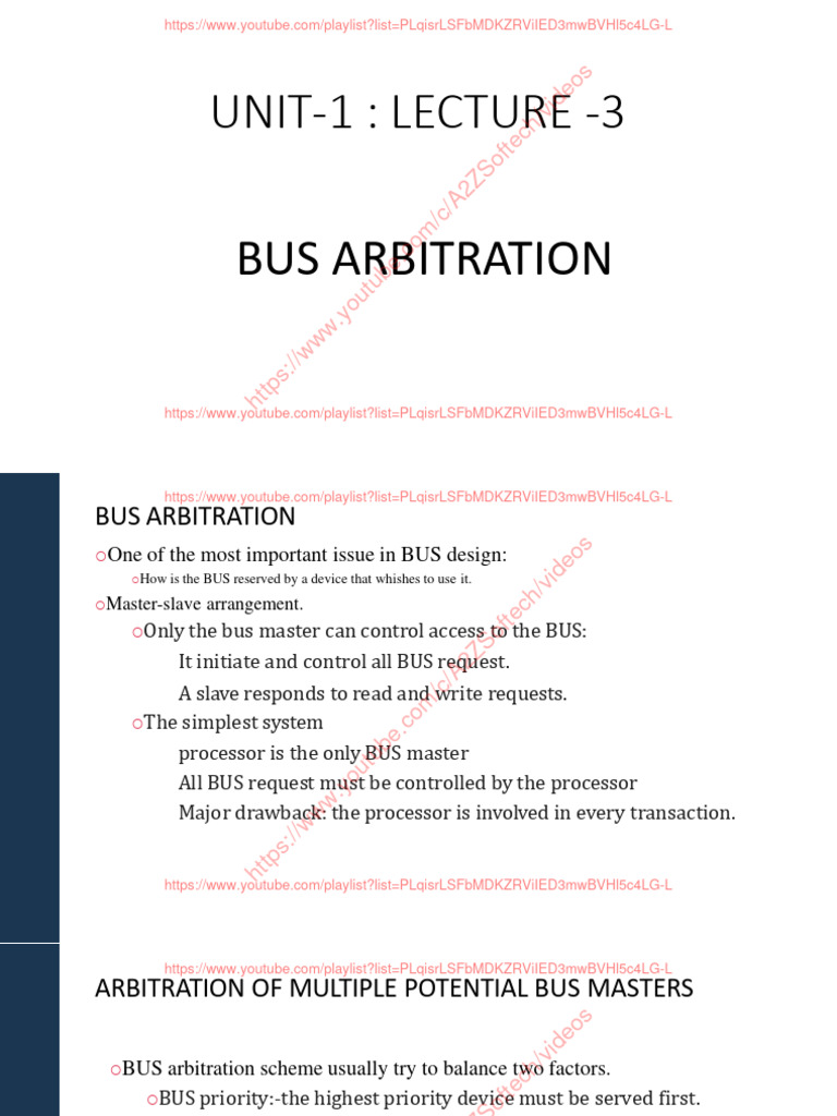 Lecture 3 - Bus Arbitration | PDF | Computer Science | Physical Layer Protocols
