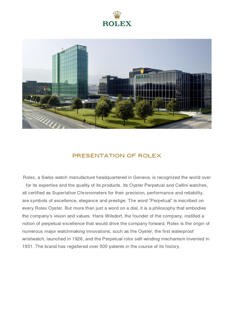02 Rolex Presentation English 2020 | PDF | Watch
