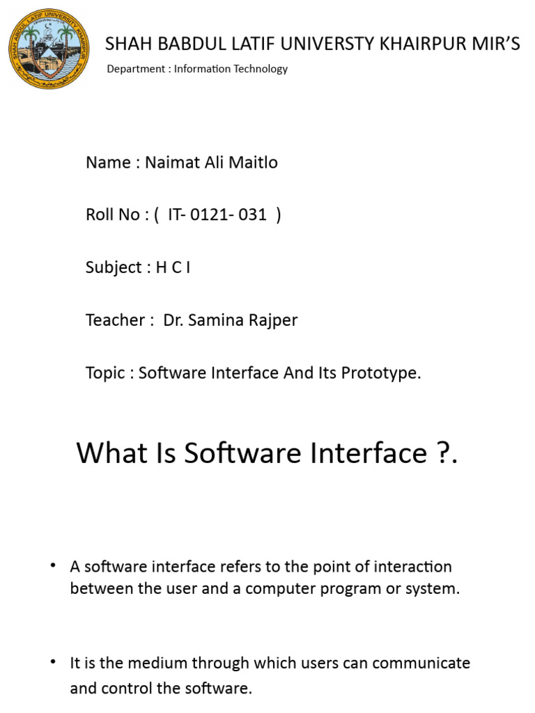 Naimat HCI Presentation | Download Free PDF | Graphical User Interfaces | Prototype