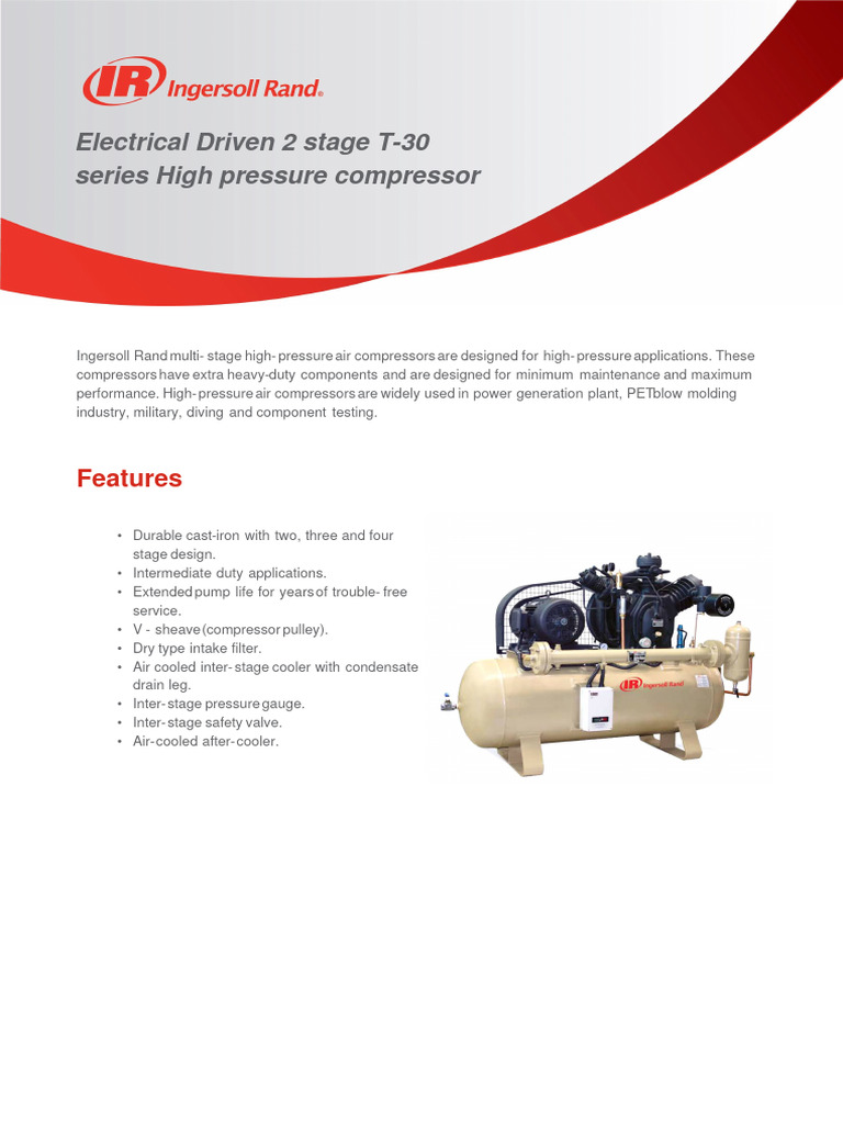 Electrical Driven 2 Stage T 30 Series High Pressure Compressor en | PDF | Mechanical Engineering ...
