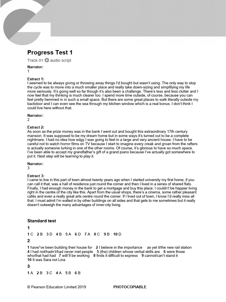 C1 Advanced Answer Key Overview | PDF | Home & Garden