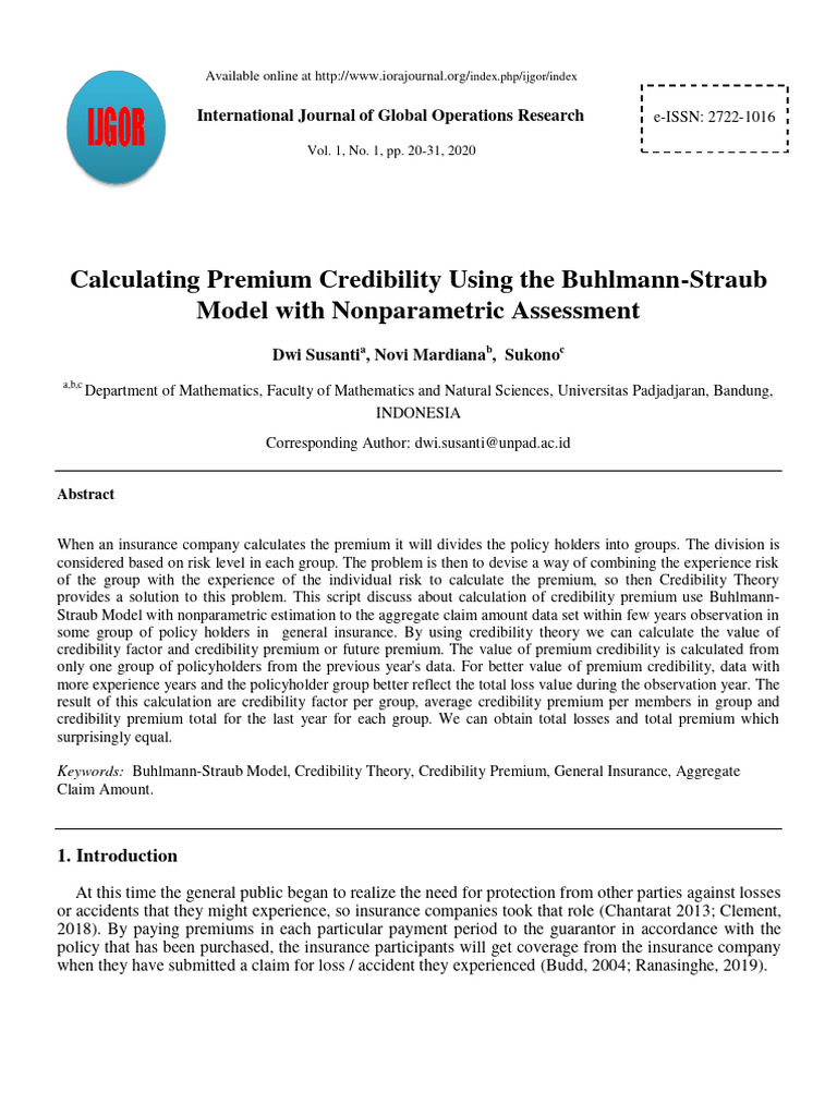 Bühlmann Straub | PDF | Insurance | Estimator