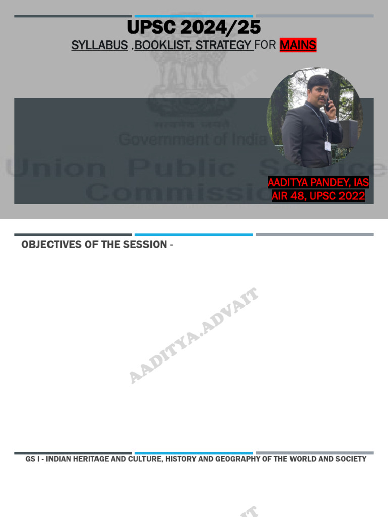 Lecture 2, Syllabus & Booklist For UPSC Mains | PDF