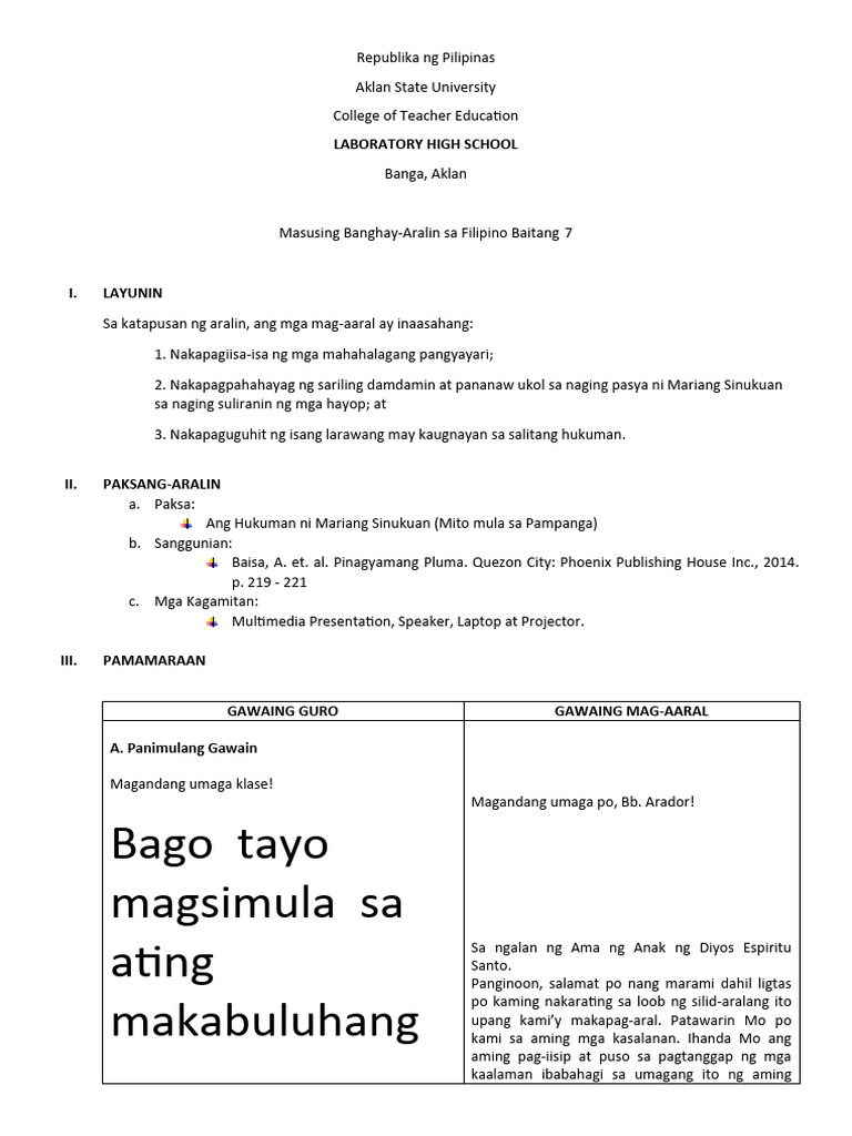 LP - Ang Hukuman Ni Mariang Sinukuan 7 | PDF