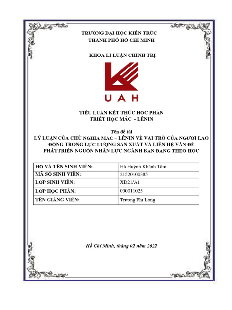Hà Hu NH Khánh Tâm - 0385 | PDF
