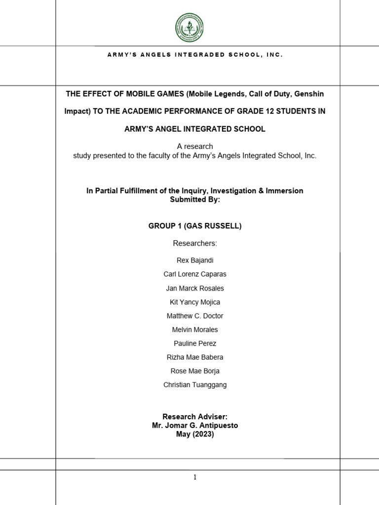 Final Research Paper Group 1 | PDF | Survey Methodology | Questionnaire