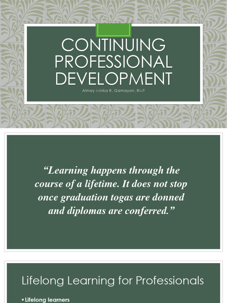 Continuing Professional Development | PDF | Professional Development | Lifelong Learning