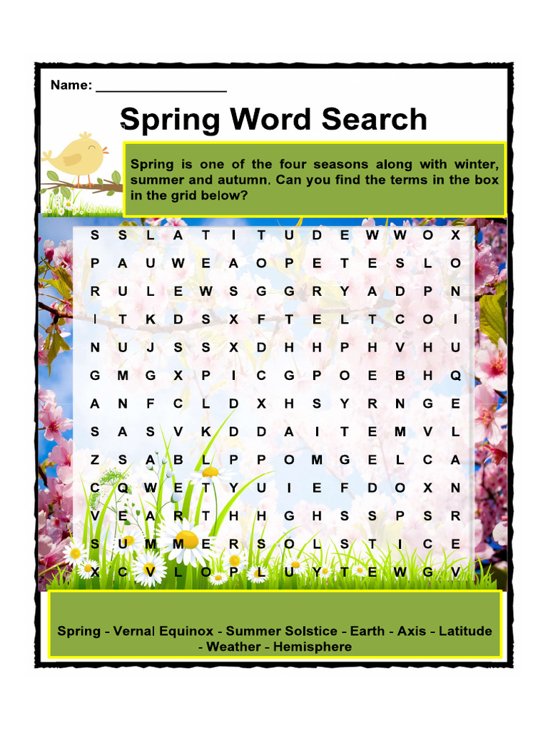 Spring Word Search | PDF