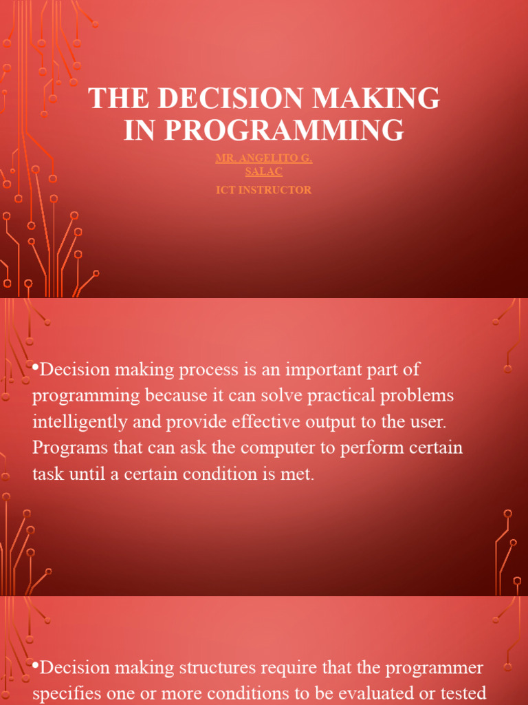 Lesson 9 Decision Making in Programming | PDF | Software Development | Computing