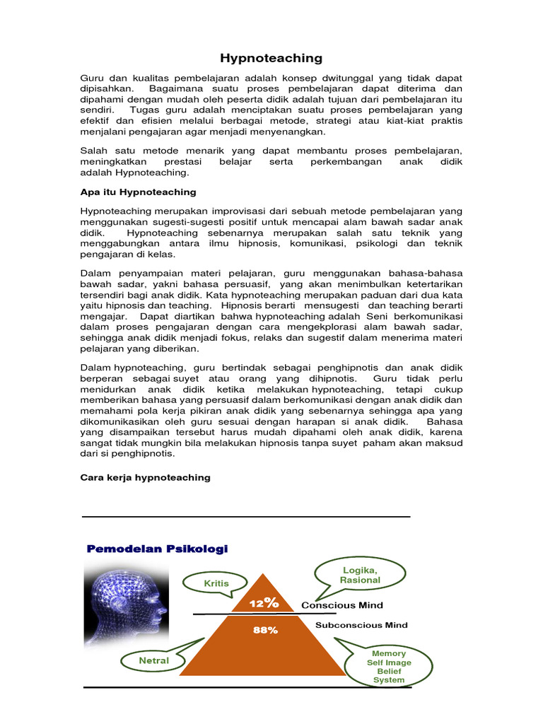 Hypno Teaching | PDF | Pengembangan Diri