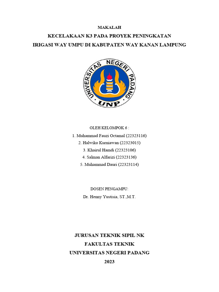 Makalah Kesehatan Keselamatan Kerja K3 Kelompok 6 | PDF