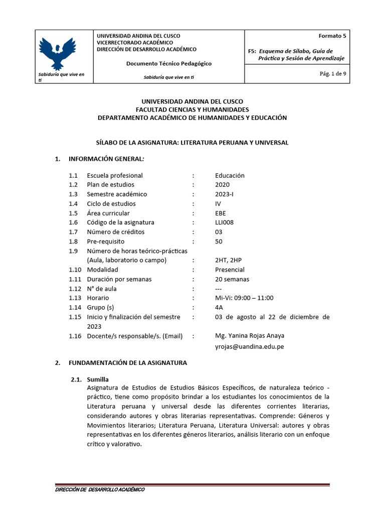 Literatura Peruana y Universal - 4a - Ed - 2023 - I - Yanina Rojas ...