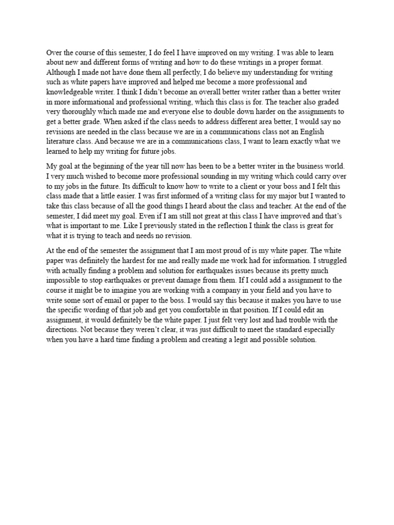 Reflection Communications | PDF | Communication | Writing