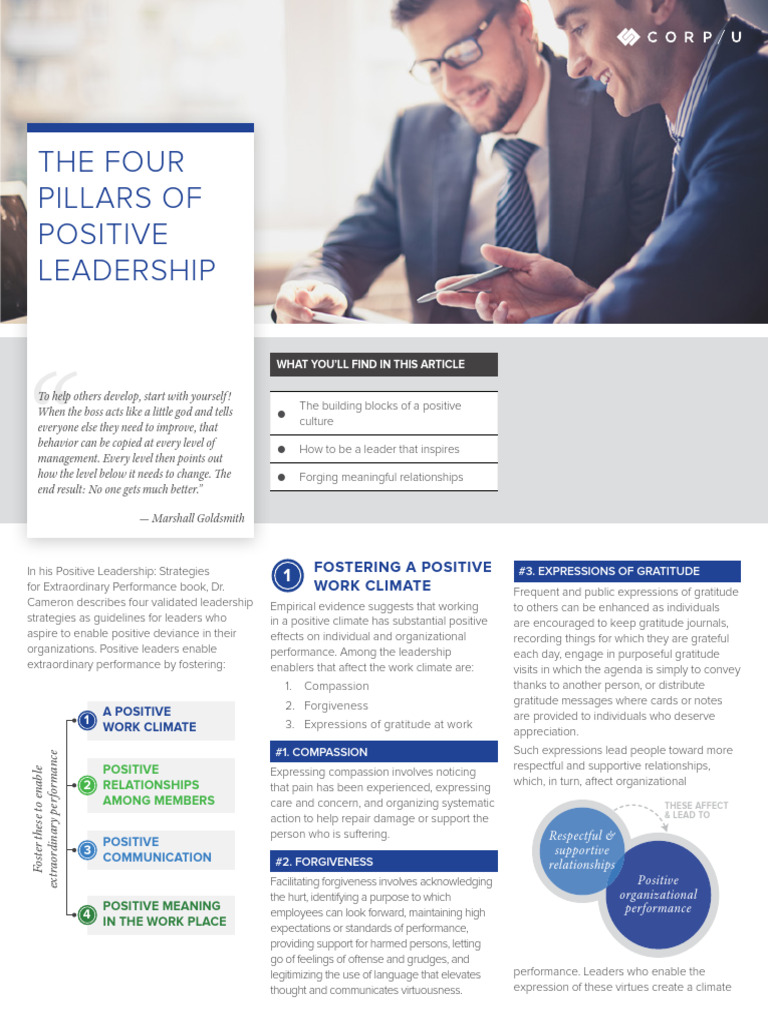 The Four Pillars of Positive Leadership | PDF | Gratitude | Forgiveness