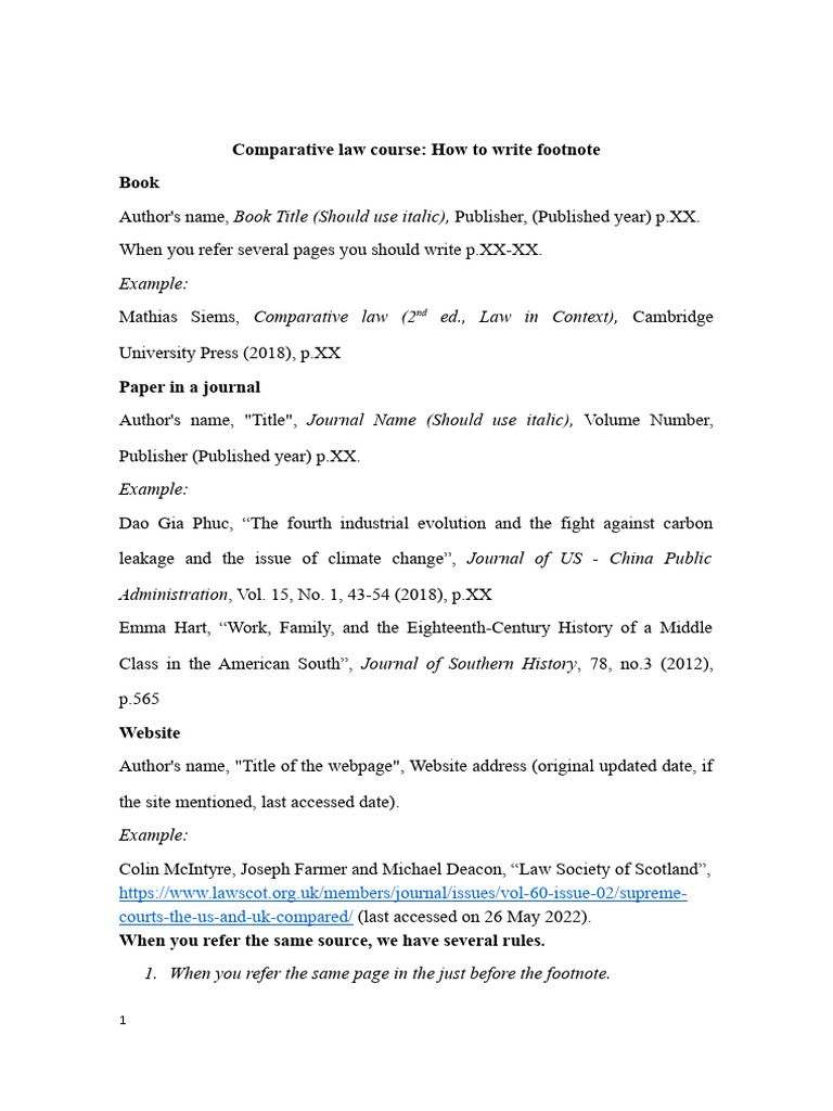 Comparative Law Course - Footnote | PDF | Finance & Money Management ...