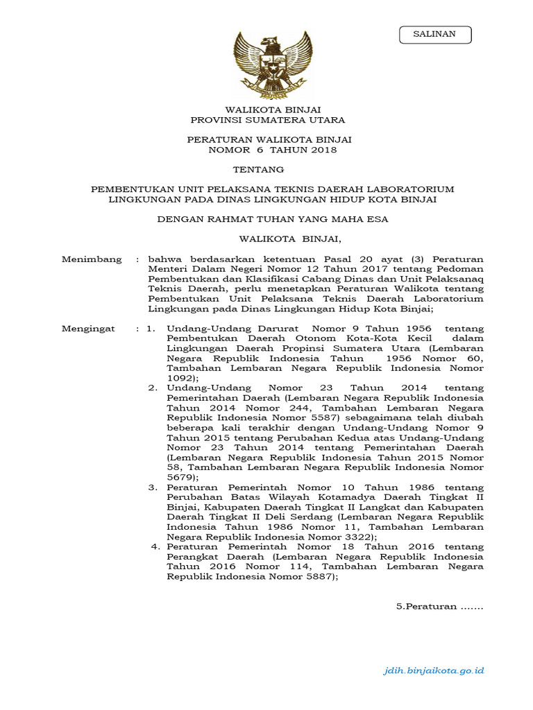 Perwa Pembentukan Uptd Laboratorium | PDF | Griya & Taman