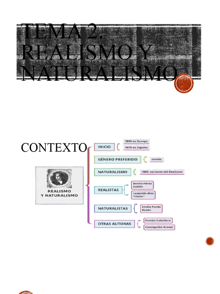Tema 2. Realismo y Naturalismo | PDF