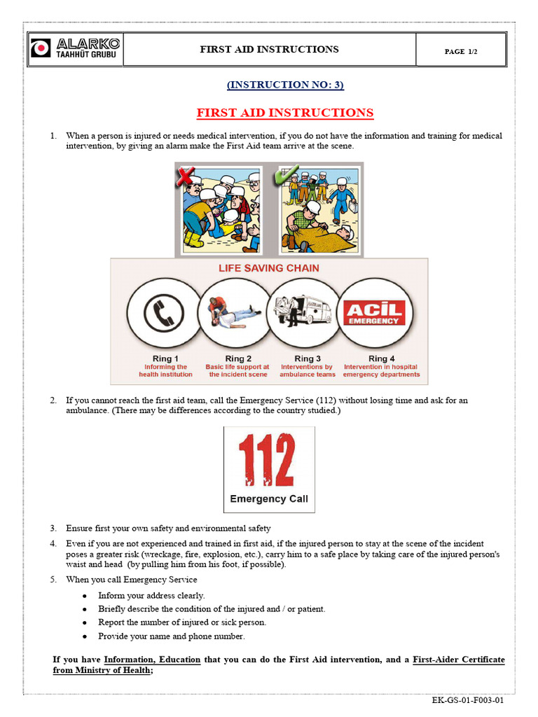 First Aid Instruction | PDF | First Aid | Emergency