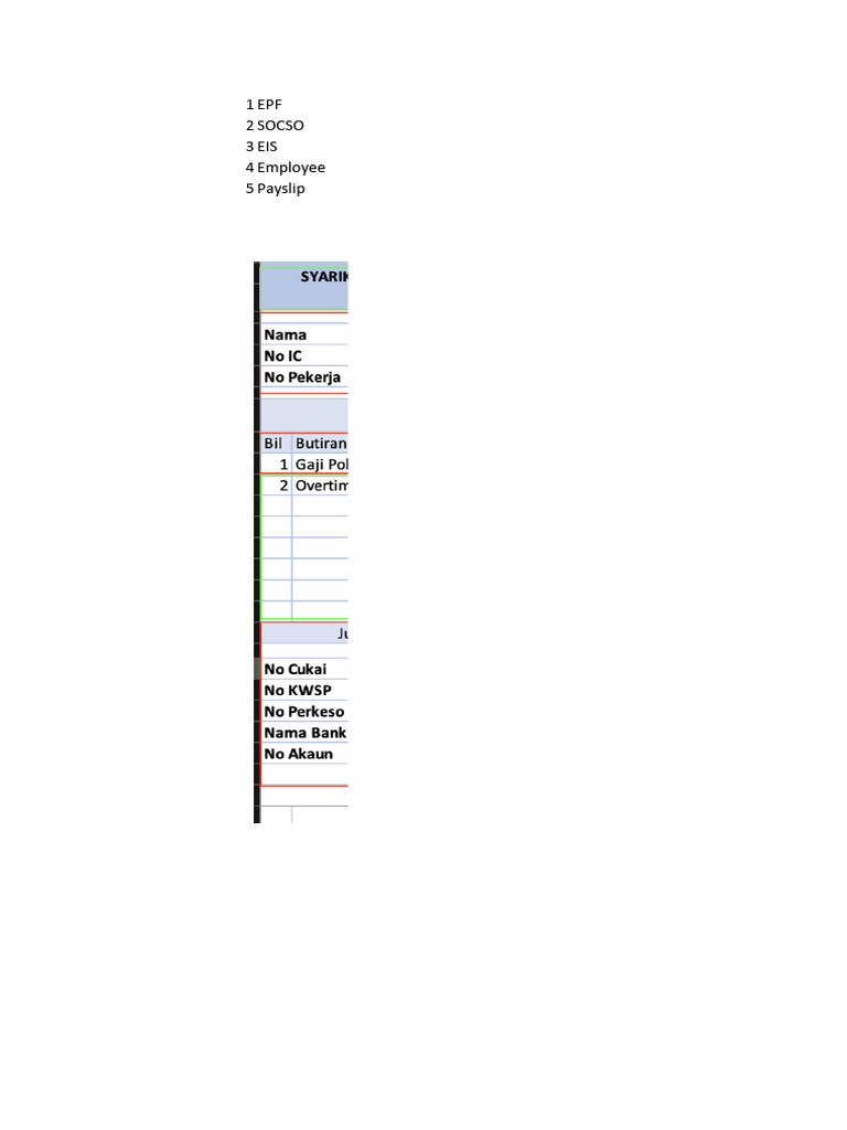 Slip Gaji Template and Calculator Guide | PDF | Employment | Labor