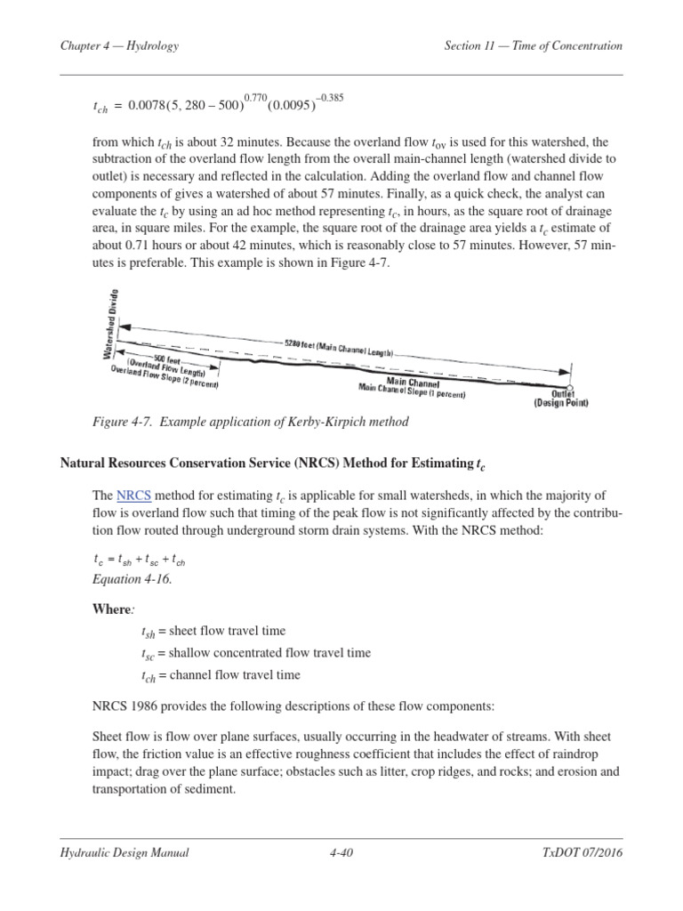 TC - NRCS Equations | PDF | Water | Geomorphology