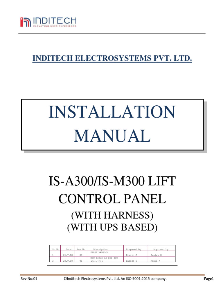 Is-A300is-M300 Lift Control Panel | PDF | Elevator | Electrical Wiring
