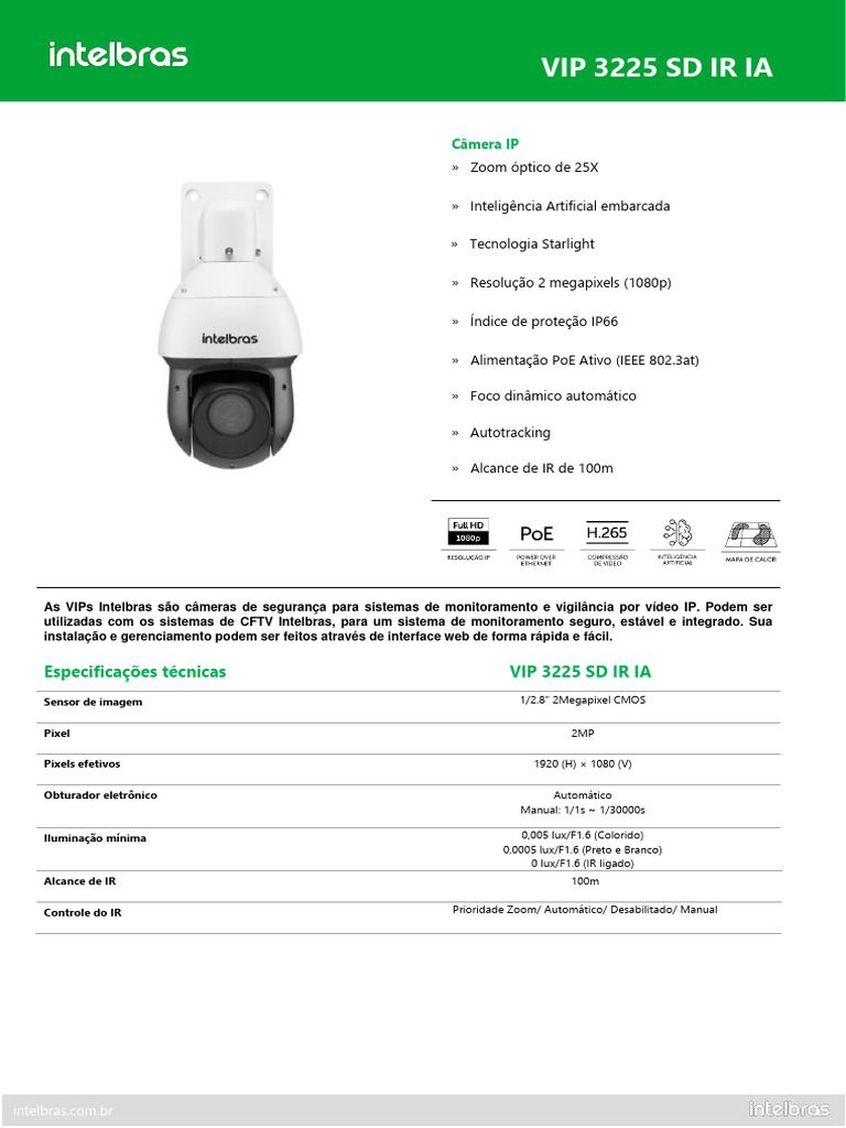 INTELBRÁS Datasheet-Vip-3225 | PDF | Câmera | Pixel