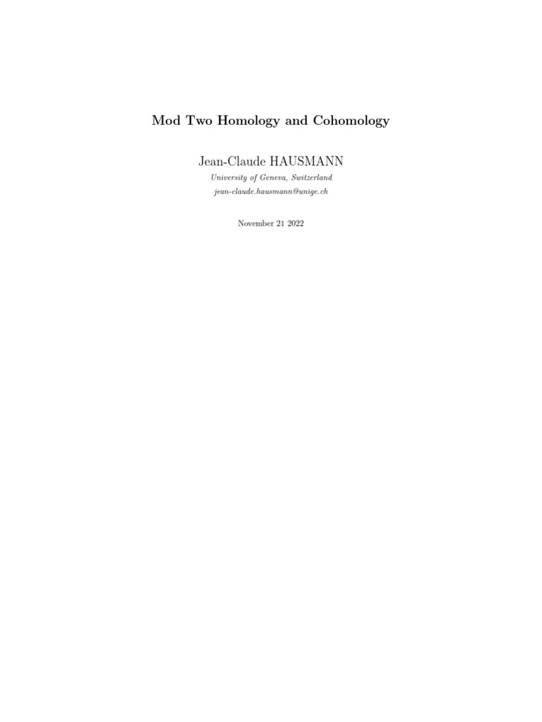 Hausmann Book | Download Free PDF | Algebra | Differential Topology