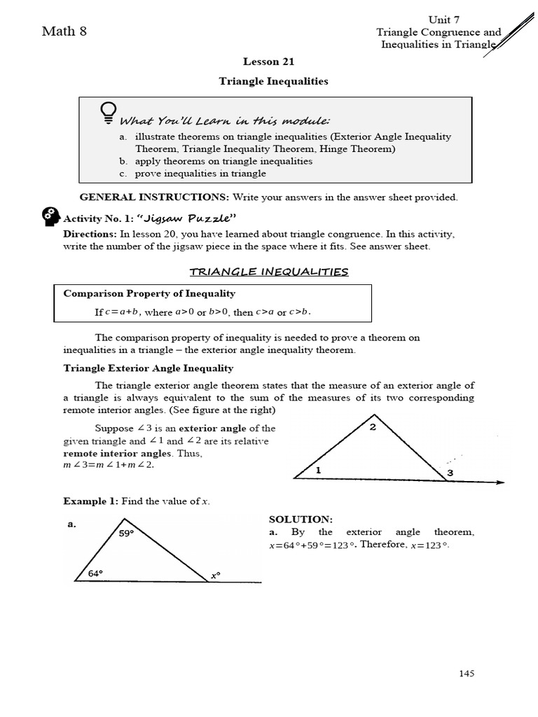 Lesson 21 | PDF | Triangle | Angle