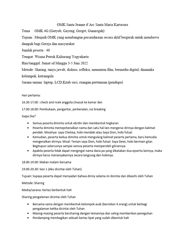 Retret OMK Kelompok 8 | PDF | Sains & Matematika