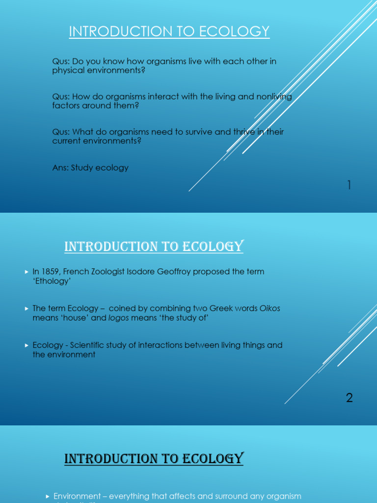 Intro To Ecology Unit III Part I | PDF | Ecosystem | Ecology