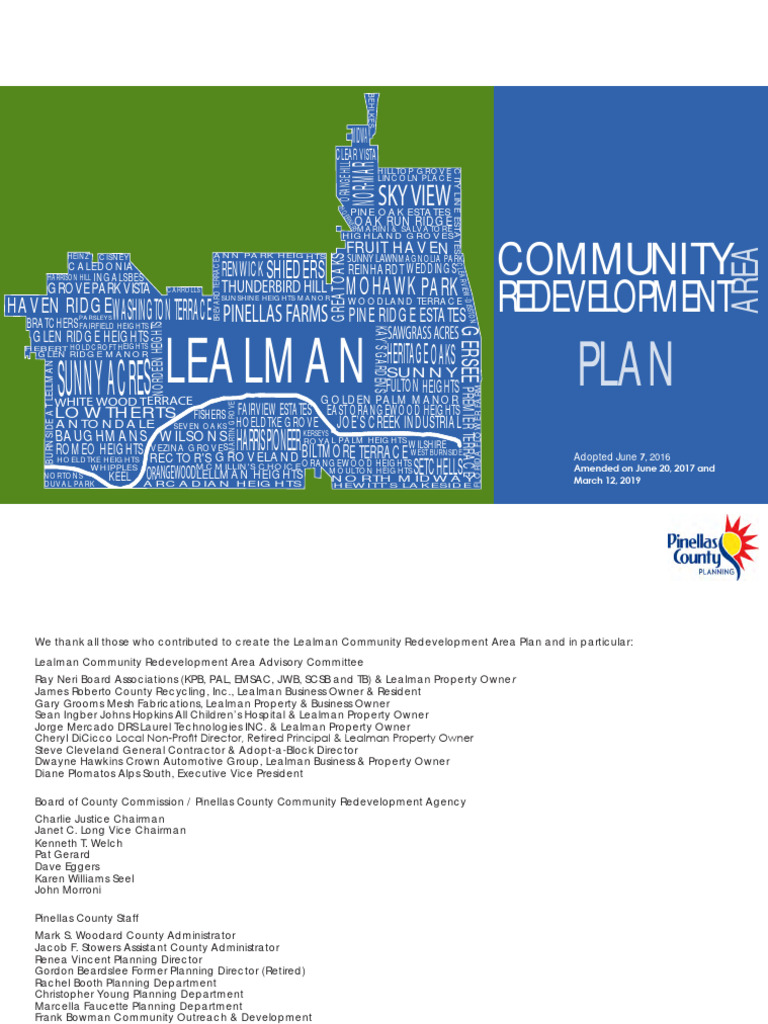 Lealman CRA Plan | PDF | Redevelopment | Affordable Housing