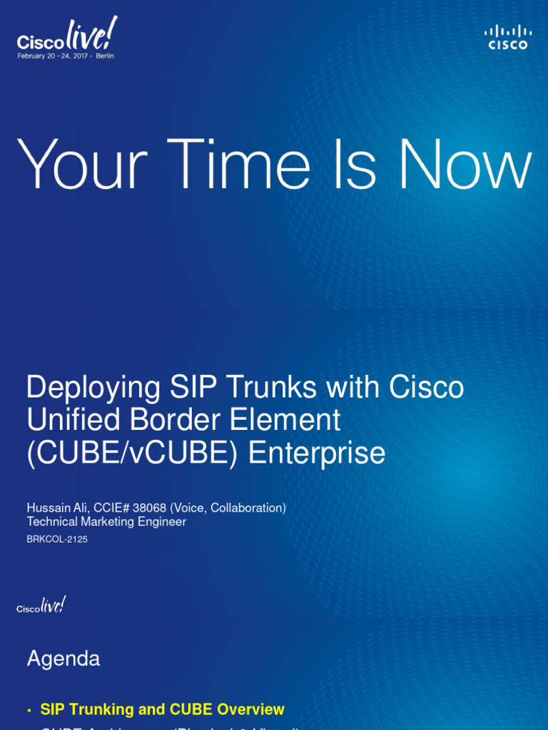 Cisco CUBE SIP Trunk Deployment Guide | PDF | Session Initiation ...
