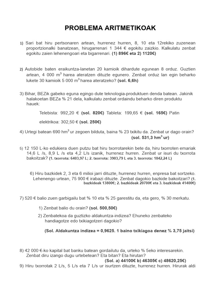 PROBLEMAK Mate 3 | PDF