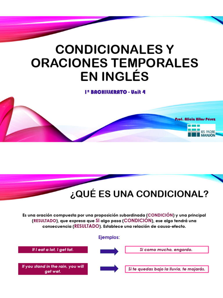 Unit - 4 - PPT - Conditionals Time - Clauses | PDF | Gramática | Lingüística