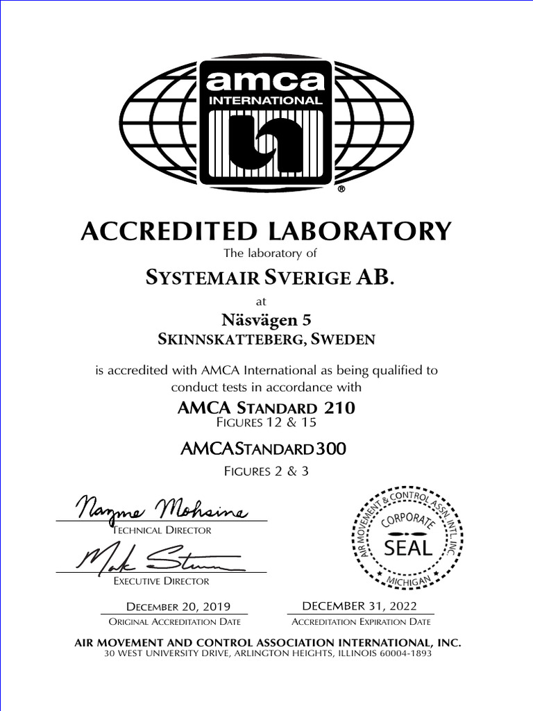 AMCA - 210 300 Sweden 2022 | PDF | Technology & Engineering