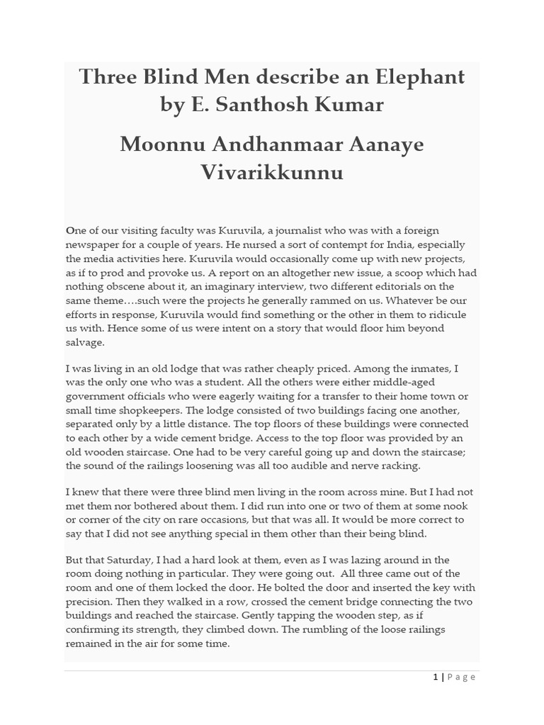 4A Three Blind Men Describe An Elephant - E. Santhosh Kumar - CORRECTED ...