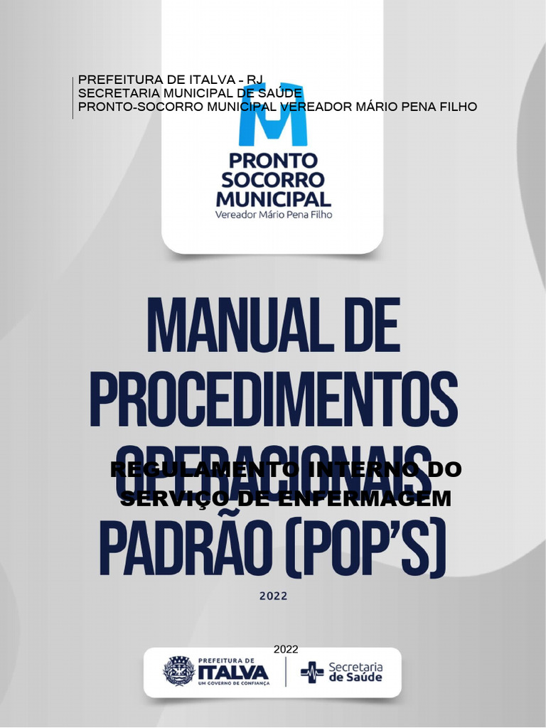 3 - Manual de Procedimentos Operacionais Padrão (Pop's) | PDF | Enfermagem