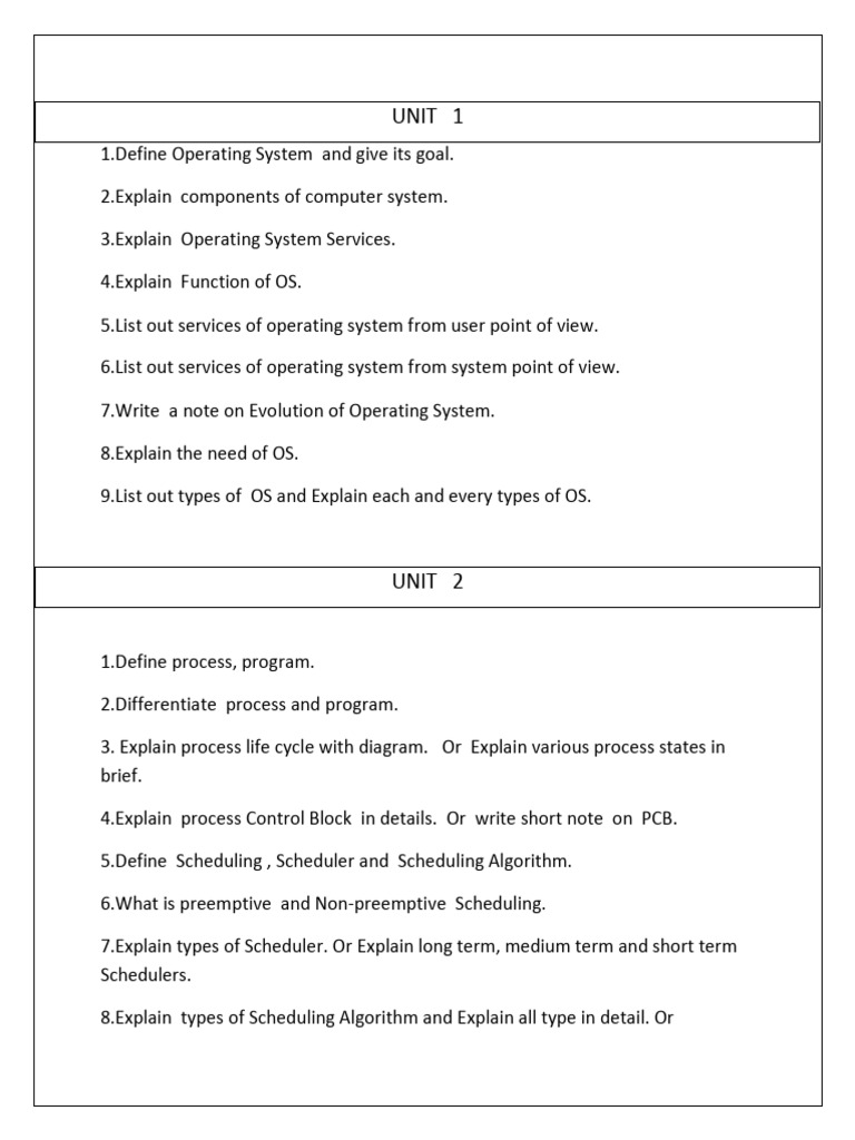 3 Os General Question | PDF | Scheduling (Computing) | Process (Computing)
