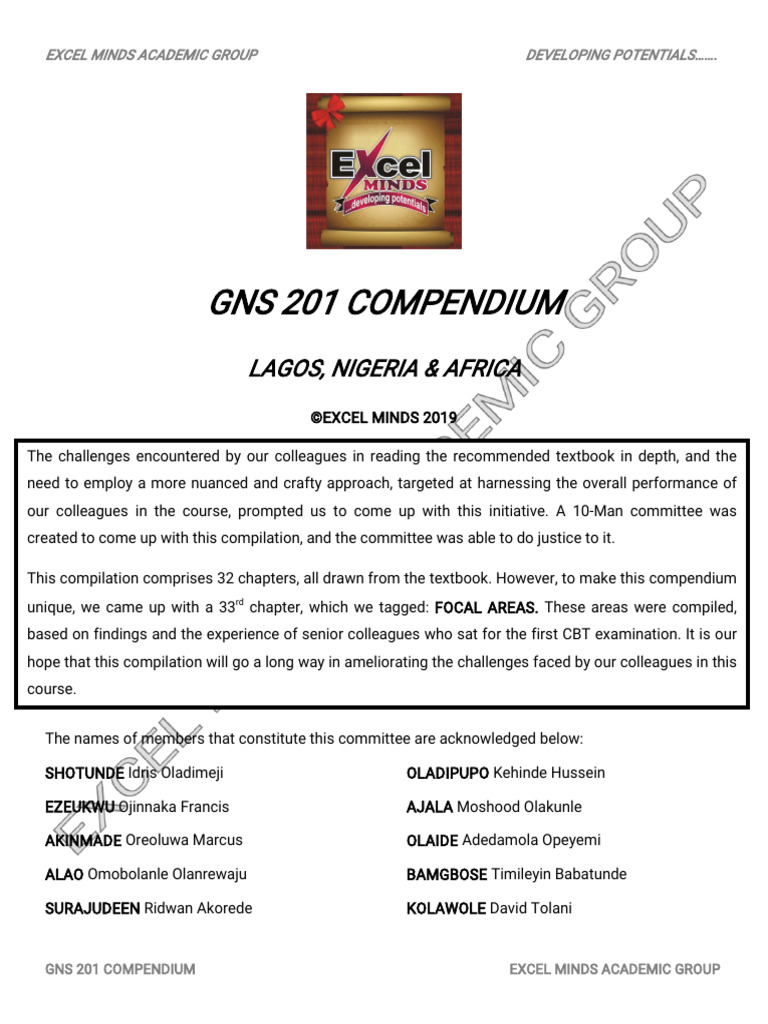 GNS 201 - Compendium | PDF