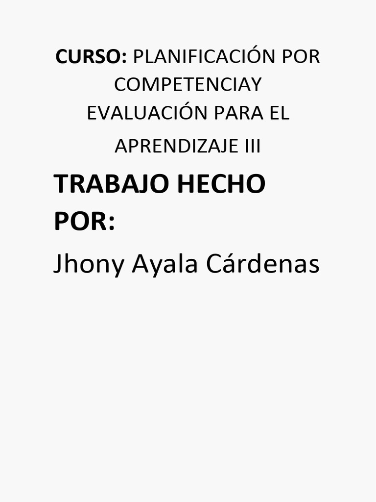 Planificación Por Competenciay Evaluación para El | PDF | Evaluación | Aprendizaje