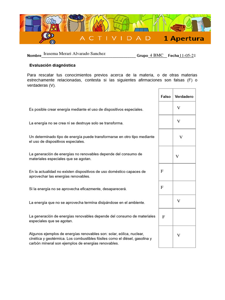 Alvarado Sanchez Irasema Merari - ACT. 1 Evaluación Diagnóstica-2 | PDF