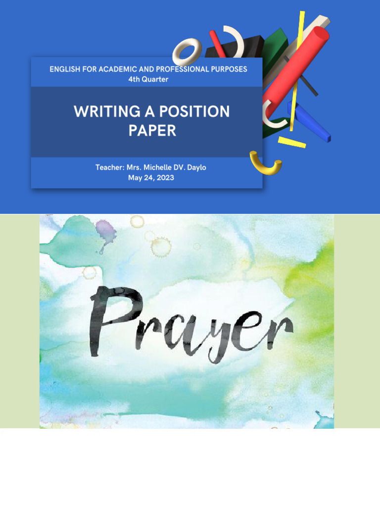 EAPP Q2Lesson 3 Position Paper | PDF | Evidence | Cognition