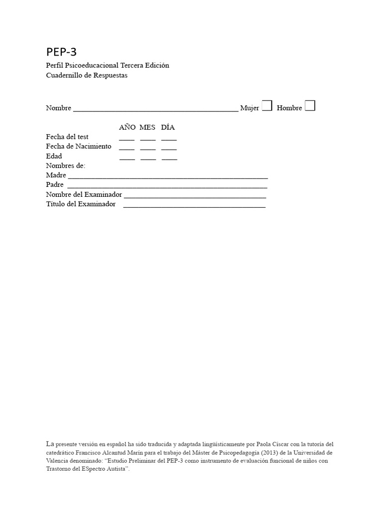 PEP-3 Cuadernillo Respuestas | PDF
