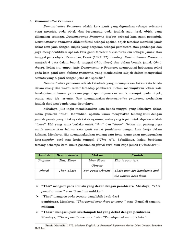 Demonstrative Pronouns | PDF