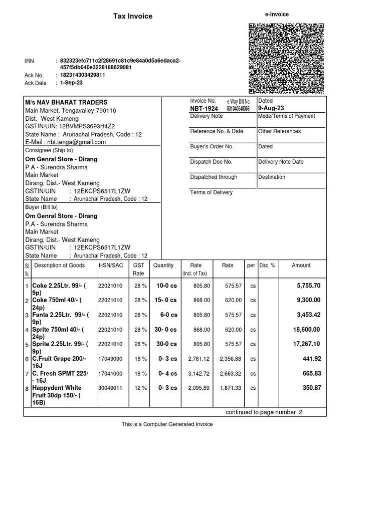 Tax Invoice | Download Free PDF | Taxes | Foods