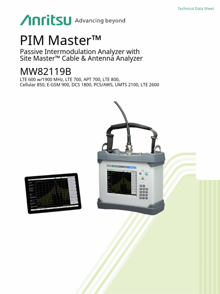 PIM Master Anritsu MW82119B | PDF | Usb | Wi Fi