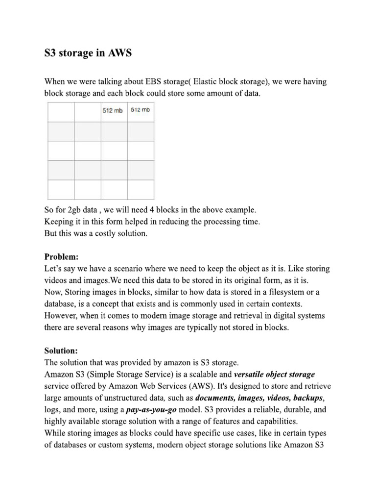 S3 Storage in AWS | PDF
